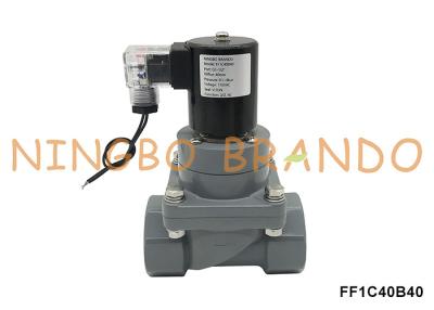 China 1-1/2'' DN40 Anti Corrosion CPVC Solenoid Valve For Chemical Acid 220V 24V for sale