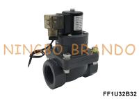 China 1-1/4'' DN32 Corrosion Resistant UPVC Solenoid Valve For Chemical Acid 24V 220V for sale