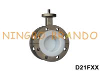 China PTFE Lined Double Flange Headless Butterfly Valve DN40 to DN600 for sale