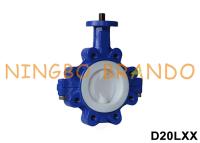 China DN40 To DN600 Headless Lug Type Butterfly Valve With PTFE Lined for sale