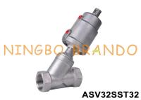 China 1-1/4'' DN32 Stainless Steel Pneumatic Angle Seat Valve Double Acting for sale
