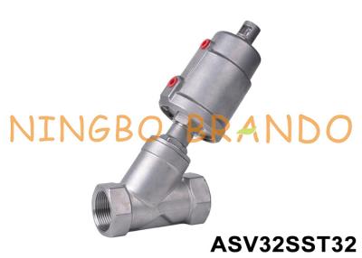 China 1-1/4'' DN32 Stainless Steel Pneumatic Angle Seat Valve Double Acting for sale