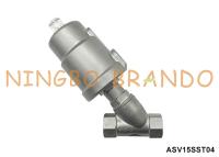 China 1/2'' DN15 PN16 Thread Pneumatic Angle Seat Valve Single Acting Normally Closed for sale