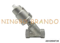 China 1'' Threaded Pneumatic Angle Seat Valve DN25 PN16 Single Acting Normally Closed for sale