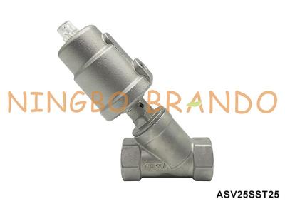 China 1'' Threaded Pneumatic Angle Seat Valve DN25 PN16 Single Acting Normally Closed for sale