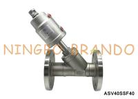 China DN40 PN16 Flange Port Pneumatic Angle Seat Valve Single or Double Acting for sale