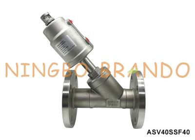 China DN40 PN16 Flange Port Pneumatic Angle Seat Valve Single or Double Acting for sale