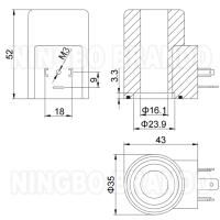 China 16mm Hole 52mm Height Hydraulic Solenoid Valve Coil 33W 12V 24V for sale