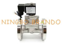 China 100 bar 1'' Flange Stainless Steel High Pressure Solenoid Valve 24V 220V for sale