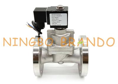 China 100 bar 1'' Flange Stainless Steel High Pressure Solenoid Valve 24V 220V for sale