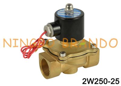 China 2W250-25 1'' Brass Electric Solenoid Valve For Water Air Gas Oil 2 Way Normal Closed for sale