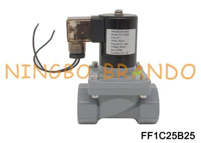 China 1'' Inch Anti Corrosion Salt Water Acid Resistant Solenoid CPVC Valve DN25 for sale