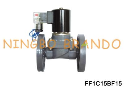 China DN15 CPVC Acid Resistant Anti Corrosive Solenoid Valve Flange Type 220V for sale