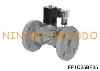 China DN25 1'' Flange Type CPVC Anti Corrosion Solenoid Valve for Salt Water Acid Alkali for sale