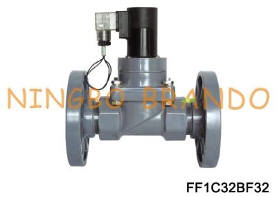 China DN32 Flanged CPVC Anti Corrosion Solenoid Valve 1-1/4'' 220V 110V 24V for sale