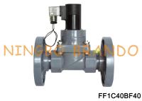 China DN40 1-1/2'' CPVC Flange Diaphragm Valve For Acid Alkali Chemical 220V 110V 24V for sale