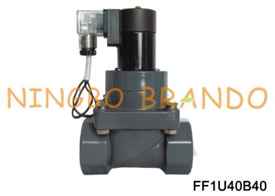 China UPVC Anti-corrosion Electric Solenoid Valve 1-1/2'' Normally Closed 220V for sale
