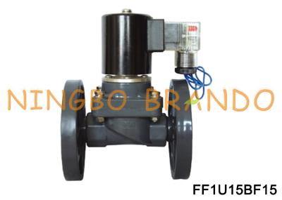 China 1/2'' DN15 UPVC Anti-corrosion UPVC Solenoid Valve Flange Type 220V for sale