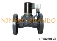 China 1'' DN25 Flange UPVC Solenoid Valve for Corrosive Liquid Flow Control for sale