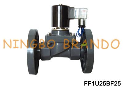 China 1'' DN25 Flange UPVC Solenoid Valve for Corrosive Liquid Flow Control for sale