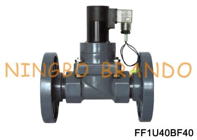 China 1-1/2'' Flanged Diaphragm Valve UPVC DN40 Anti-corrosive Valve 220V 110V 24V for sale