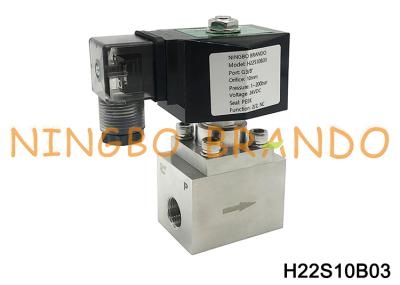 China 3/8'' High Pressure Solenoid Valve 200 bar AC220V AC110V DC24V for sale