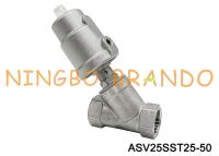 China G 1 inch NC Pneumatic Angle Seat Valve Stainless Steel Threaded DN25 for sale