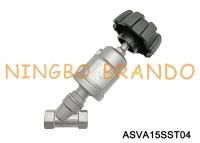 China Angle Seat Valve 1/2'' DN 15 Pneumatic Steam Stainless Steel with Opening Adjustable Handle for sale