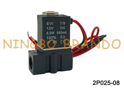 China 2P0250-08 2 Way Solenoid Valve 1/4'' Plastic Pneumatic Solenoid Valve for sale