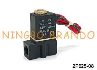 China 2P025-08 Plastic Pneumatic Direct Acting Solenoid Valve for Air Water DC24V for sale
