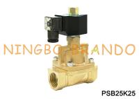 China 1'' Inch Normally Open Steam Solenoid Valve Brass Body PTFE Seal 24V 12V 220V 110V for sale