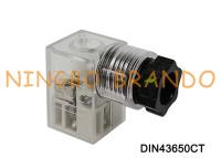 China DIN43650C Solenoid Valve Coil Connector 9.4mm Transparent DIN 43650 Type C for sale