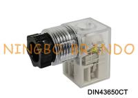 China DIN43650C Solenoid Valve Coil Connector 9.4mm Transparent DIN 43650 Type C for sale