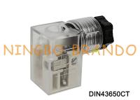 China DIN43650C Solenoid Valve Coil Connector 9.4mm Transparent DIN 43650 Type C for sale