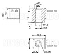 China 0543 Latching Solenoid Valve Coil DC6V 11W 14.5mm Hole 42mm Height for sale