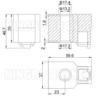 China 14VDC 27VDC 21W Solenoid Coil For Hyundai R210-5 R220-5 Excavator for sale
