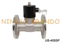 China DN40 Flange Stainless Steel Solenoid Valve 0.5-15 Bar 2/2 way NC 1.5'' 24V 220V for sale