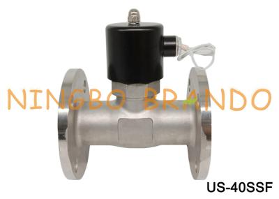 China DN40 Flange Stainless Steel Solenoid Valve 0.5-15 Bar 2/2 way NC 1.5'' 24V 220V for sale
