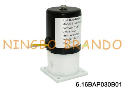 China 1/8 Inch PTFE Anti-Corrosive Solenoid Valve 12V Chemical Resistant Solenoid Valve 24V for sale