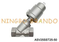 China 1'' Inch Threaded Pneumatic Angle Seat Valve DN25 Stainless Steel Process Valve for sale