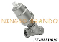 China 1'' Inch Threaded Pneumatic Angle Seat Valve DN25 Stainless Steel Process Valve for sale