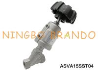China 1/2'' Stainless Steel Pneumatic Steam Angle Seat Valve with Opening Adjustment Handle for sale