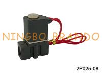 China AC220V 2P025-08 1/4'' 2/2 Direct Acting Plastic Pneumatic Solenoid Valve for sale