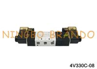 China AIRTAC Type 4V330C-08 Solenoid Valve | 5/3 Way Closed Center Pneumatic Valve 1/4 Inch for sale