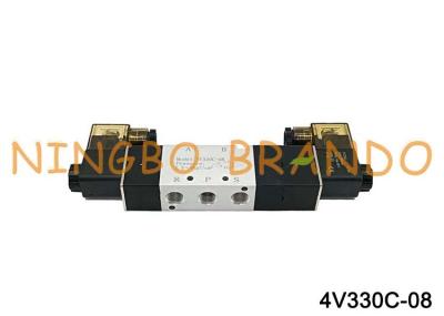 China AIRTAC Type 4V330C-08 Solenoid Valve | 5/3 Way Closed Center Pneumatic Valve 1/4 Inch for sale