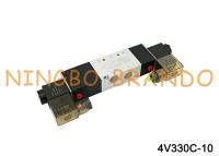 China AIRTAC Type 4V330C-10 Solenoid Valve 5/3 Way Closed Center Pneumatic Valve 3/8 Inch for sale