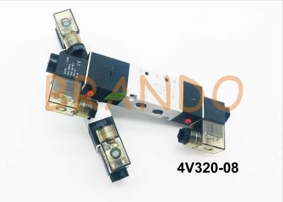 China 1/4'' 5/2 Way Pneumatic Cylinder Valve 4V320-08 DC12V DC24V AC110V AC220V AC380V for sale