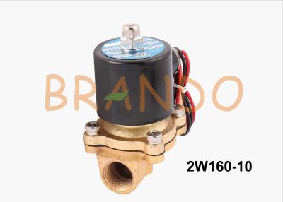 China 24V DC 3/8 Inch Brass Water Solenoid Valve 2W160-10 For Water Treatment for sale