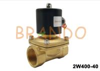 China G1-1/2 Inch Brass Water Oil Valve AC220V / DC24 Normal Close Solenoid Valve 2W400-40 for sale