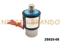 China 2S025-08 Stainless Steel Body Direct Acting NC 1 / 4  Inch Pneumatic Solenoid Valve AC220V for sale